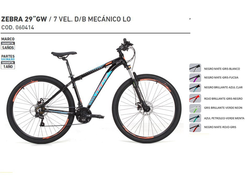 Bicicleta de Montaña GW Zebra 29 7V DB – BiciMarket